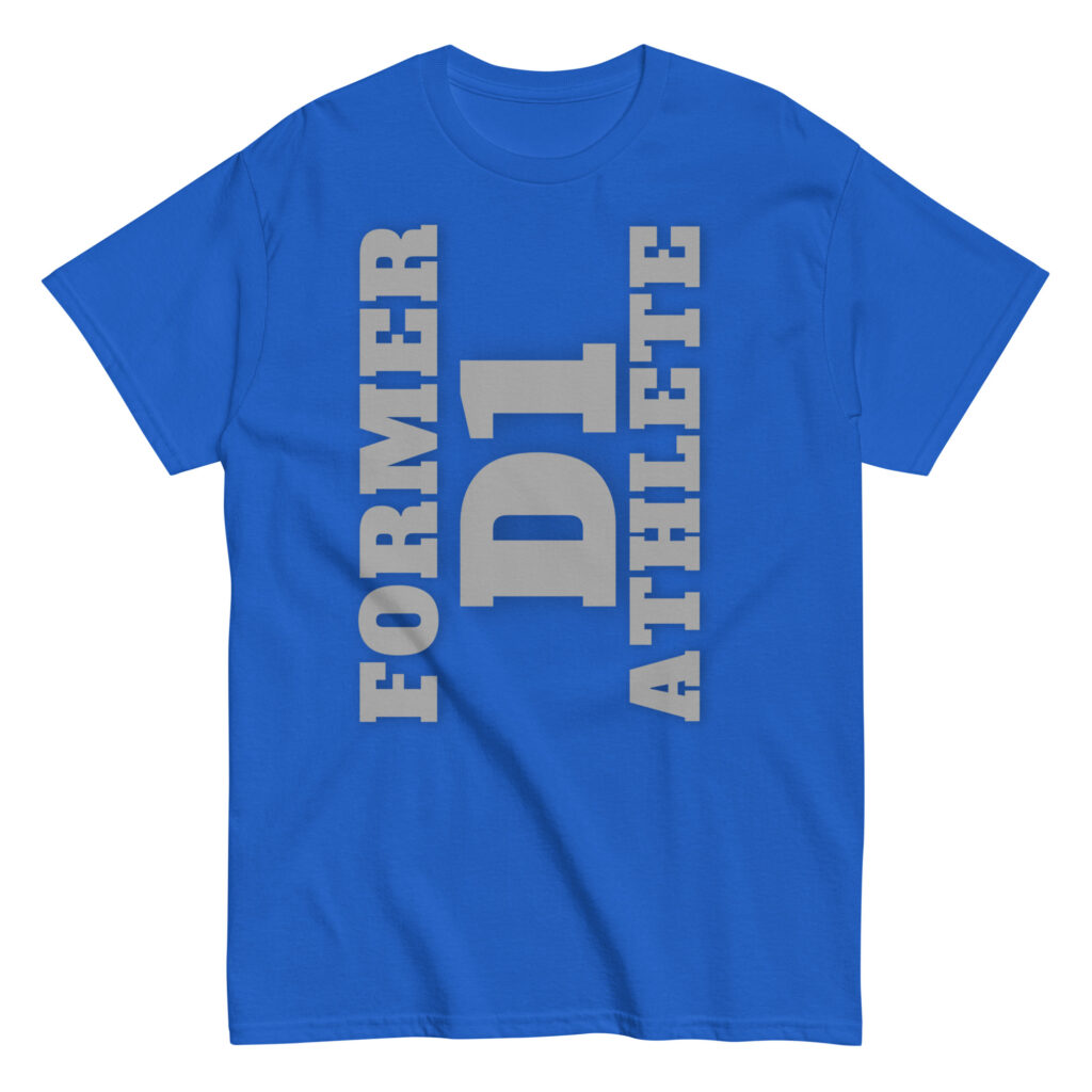 Men's classic tee Former-D1-Athlete-(Alpha)-Vertical-in-Gray-Letters ...
